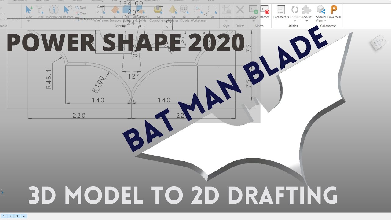 Power Shape || Batman Blade | Solid Model | Drafting - YouTube