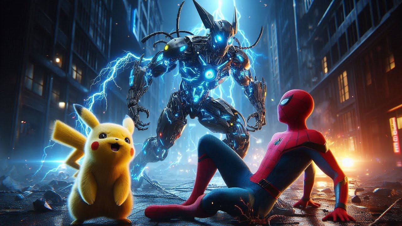 Pikachu future Se aaya Spider-Man ko marne 🤯 | Pikachu vs Spider-Man ...