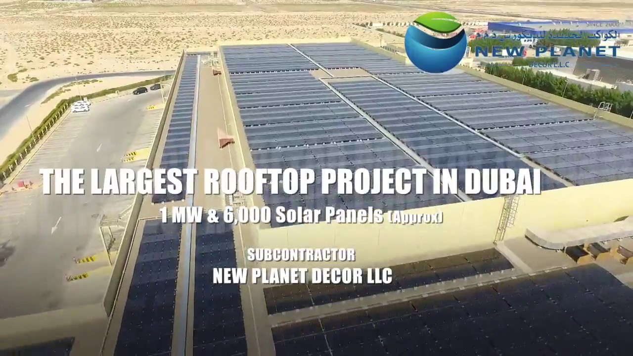 The largest roof top solar project in Dubai - Shams Dubai - YouTube