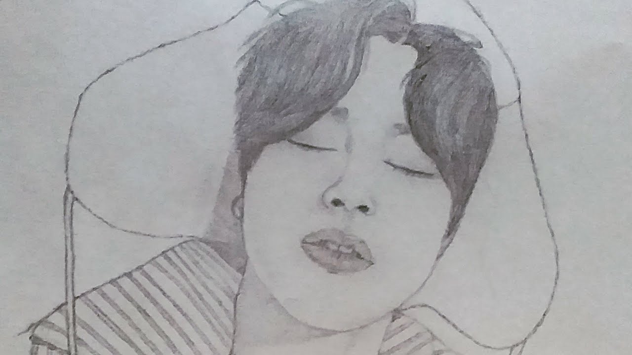 how to draw Jimin from BTS easy step by step - YouTube