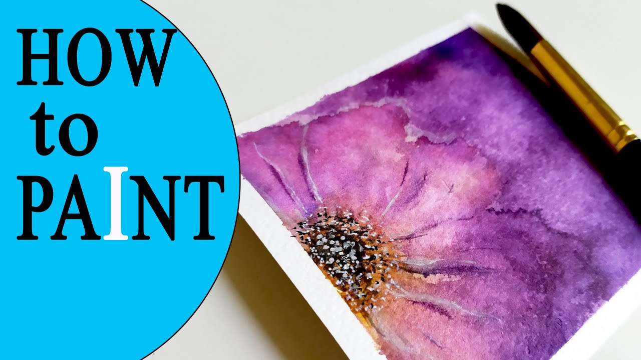 Abstract watercolor flower | How to paint step by step for beginners ...
