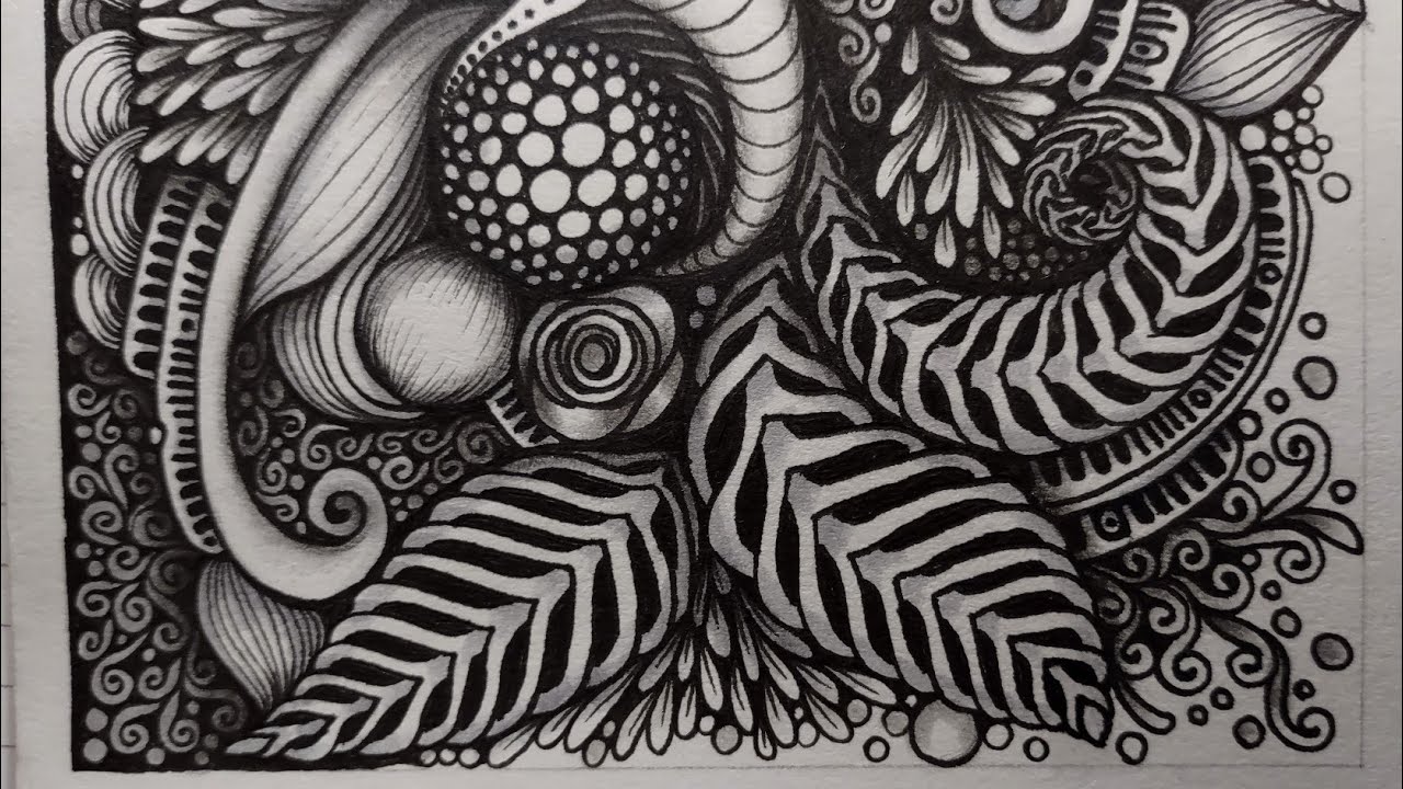 Inktober Day 3 | Braided Divi Zentangle - YouTube
