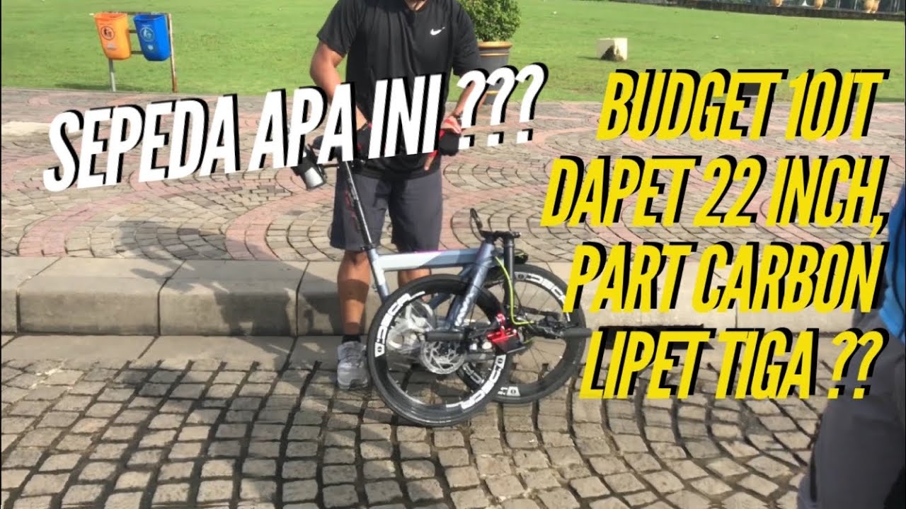 Review Folding bike 22 inch bisa dilipet 3, parts carbon, review sepeda lipat java neo 2 - YouTube