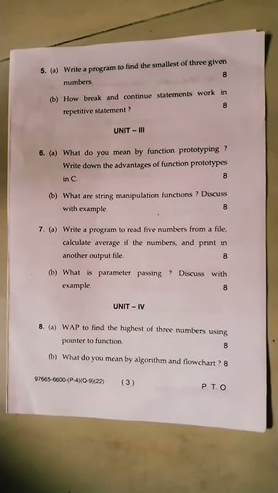 C Programming || BCA 2nd Semester || Examination - July ,2022 || MDU University - YouTube