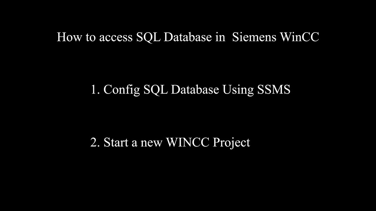 How To Access Database In Siemens WinCC YouTube How To Access Database In Siemens WinCC YouTube