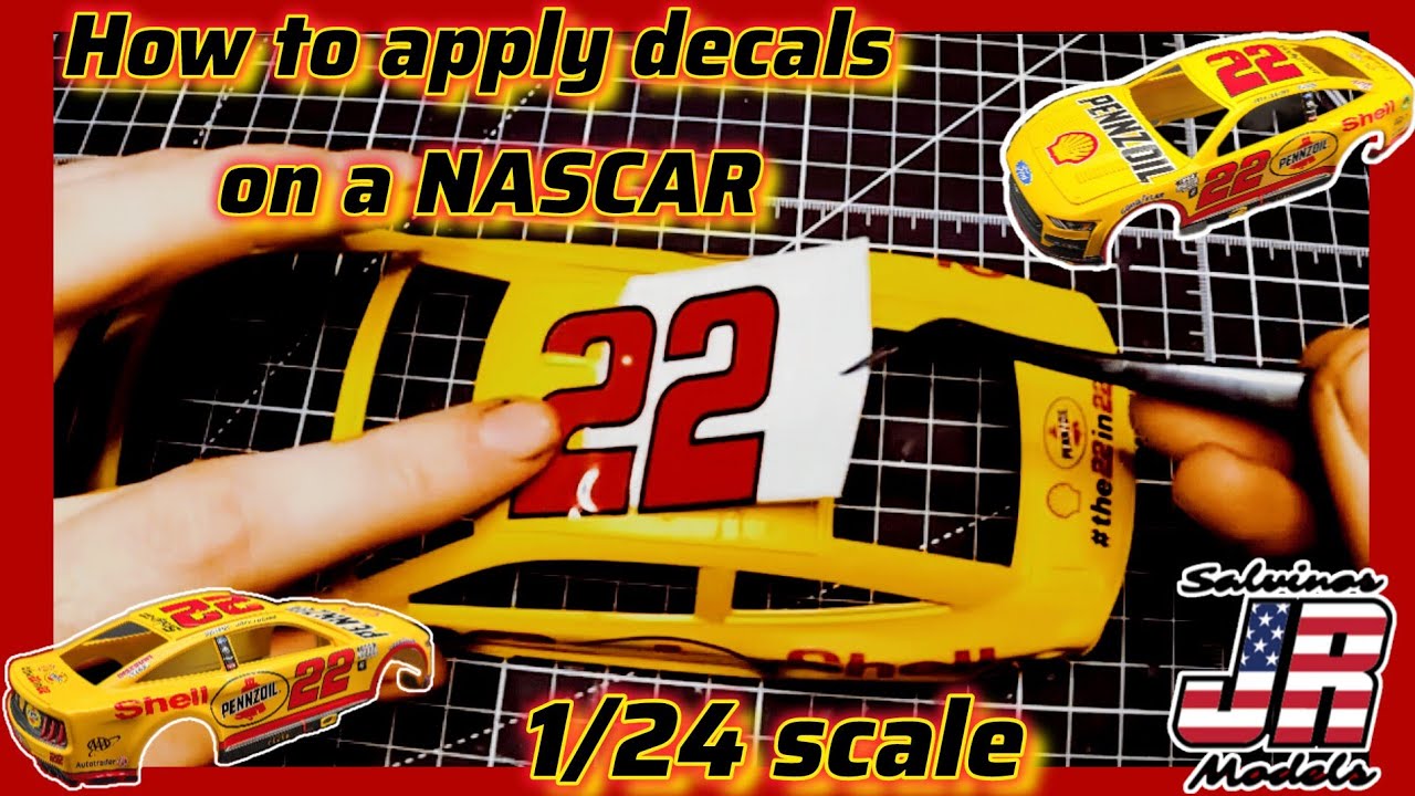 How To: Apply NASCAR decals on a scale model car body - YouTube