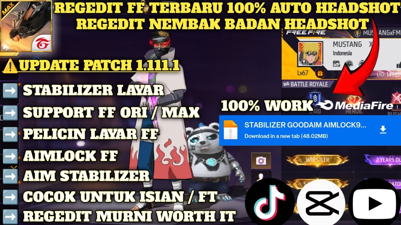 CONFIG FF‼️SCRIPT OBB AUTO HEADSHOT DRAG LEHER | FF BIASA & FF MAX ...