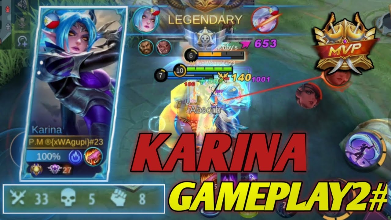 KARINA GAMEPLAY#2 | 20KILLS IN 10MINUTES | MLBB - RaLPH GAMiNG - YouTube