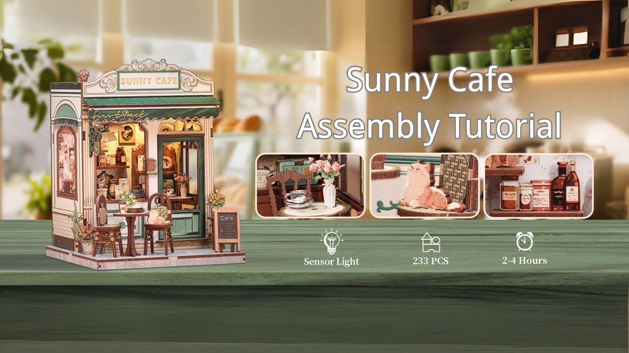 CUTEBEE DIY Miniature House | Sunny Cafe | Assembly Tutorial - YouTube