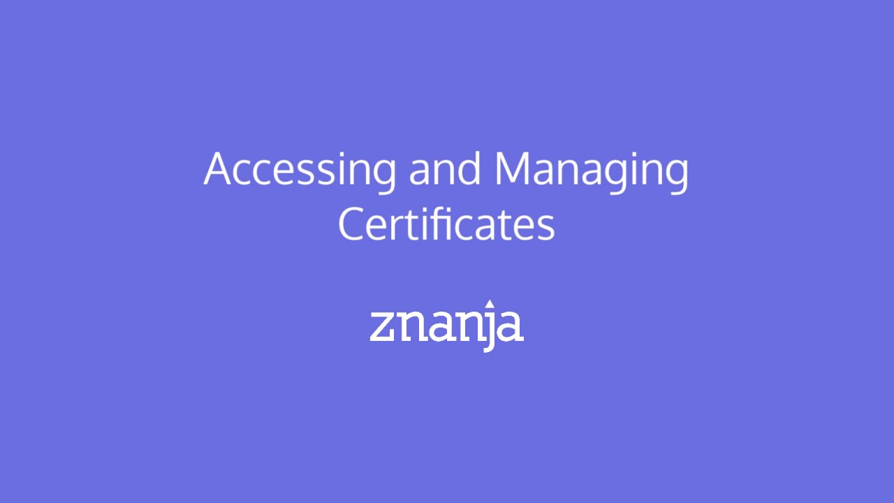 Accessing and Managing Certificates - YouTube