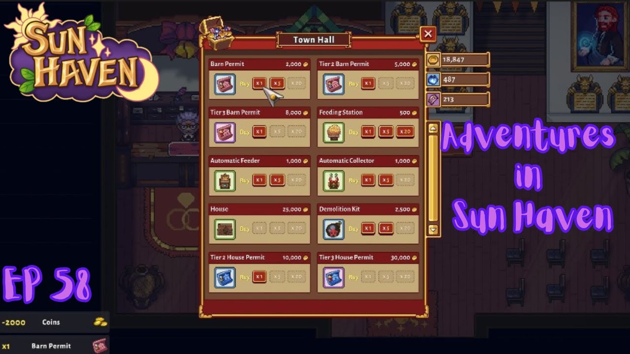 Purchasing a Sun Haven Barn Permit! - Adventures in Sun Haven Episode ...