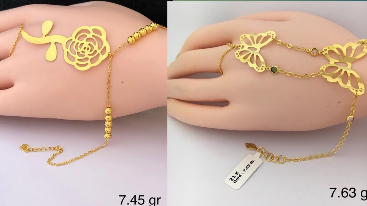 Gold Rings Chain Bracelets || PANJANGLA || Designs with WEIGHT - YouTube