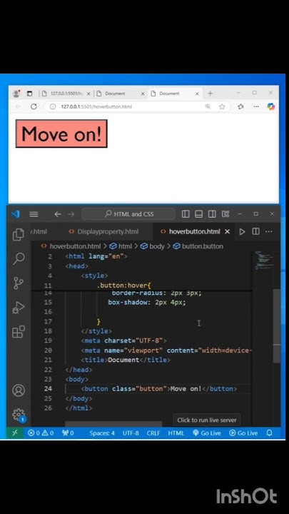 Button with hover in CSS, Stylish button, CSS property, #shortsviral #csstricks #buttons#vscode ...