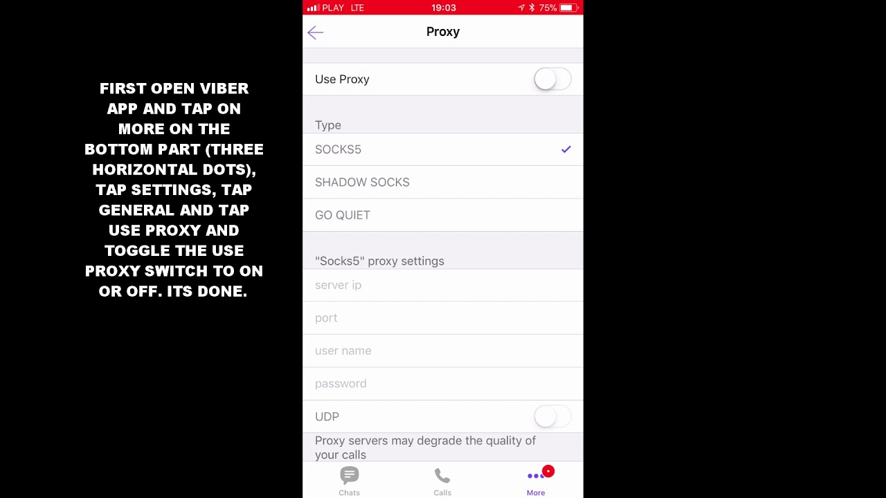 HOW TO ENABLE OR DISABLE PROXY IN VIBER APP (IOS) - YouTube