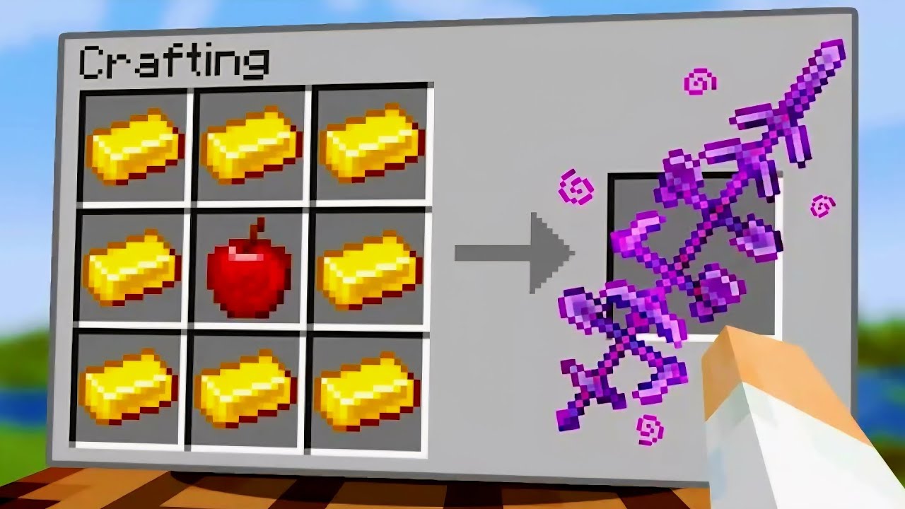 MINECRAFT BUT CRAFTING RECIPES GIVES RANDOM LOOT #viralvideo #trending ...