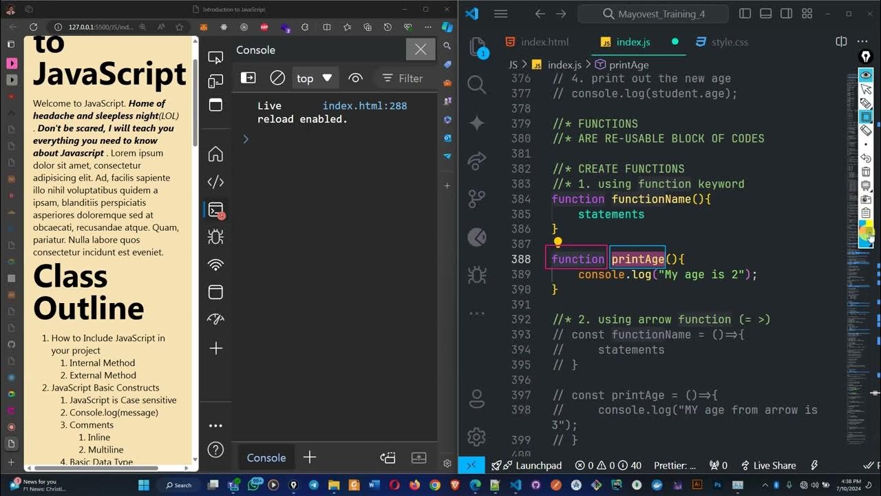 Mayovest Web Development: Introduction to JavaScript Class 6 - YouTube