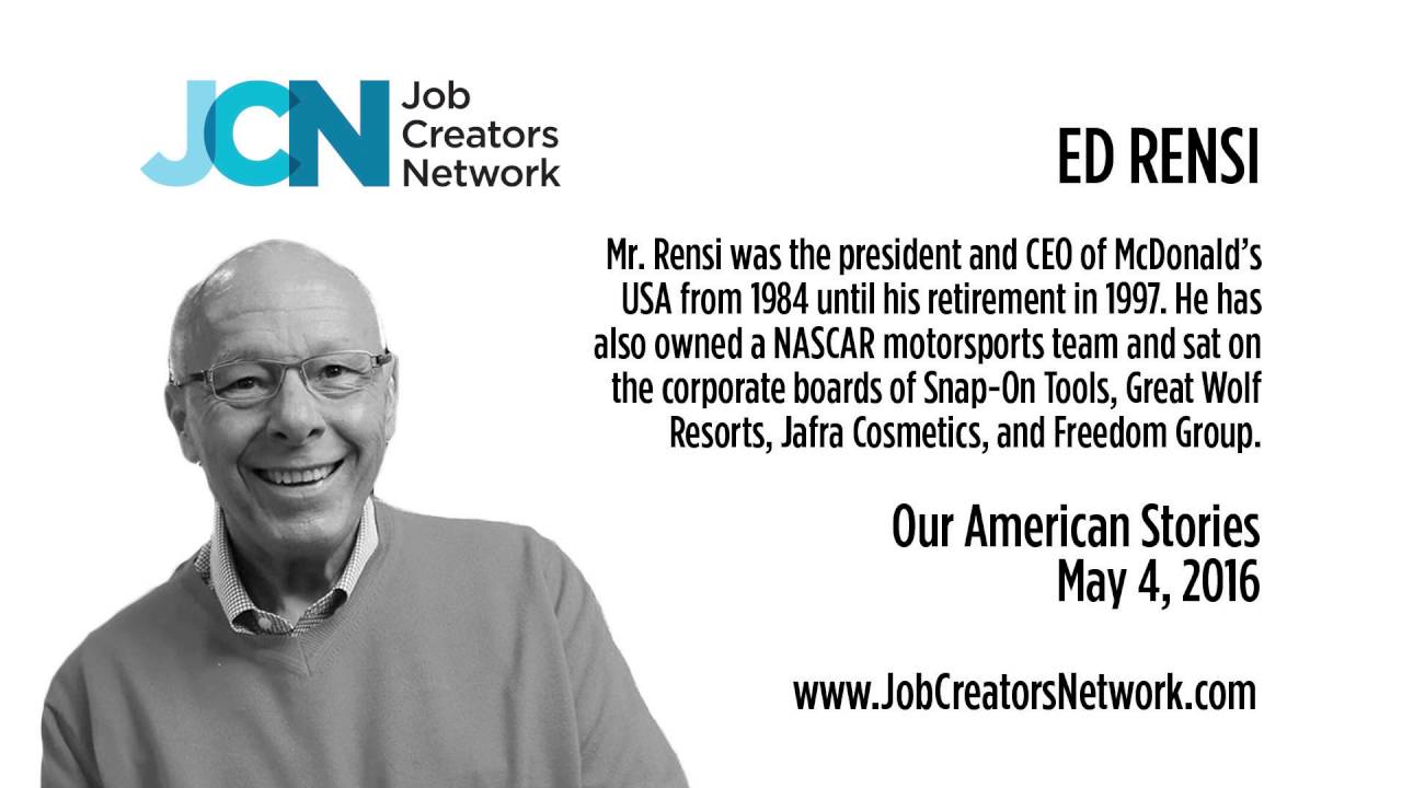 JCN CEO Ed Rensi On Our American Stories - YouTube