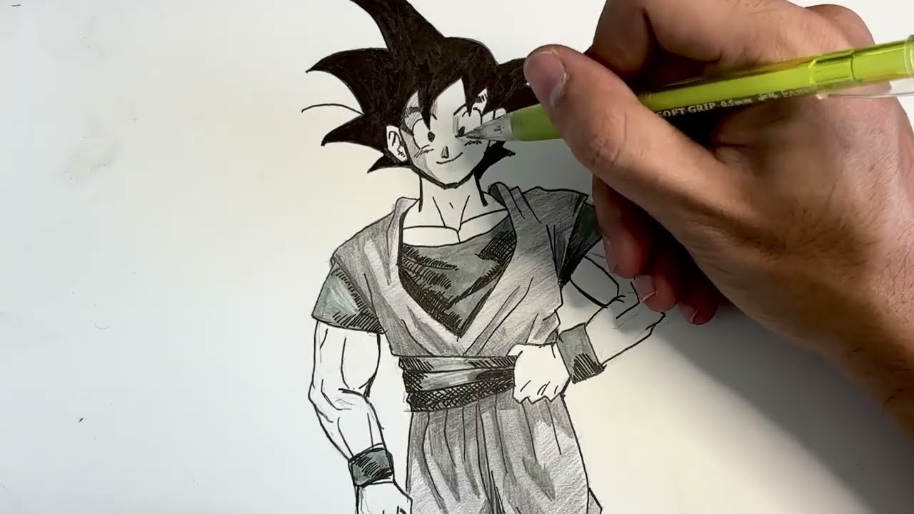 How To Draw Goku With Pen and Ink | Step By Step Tutorial For Beginners ...