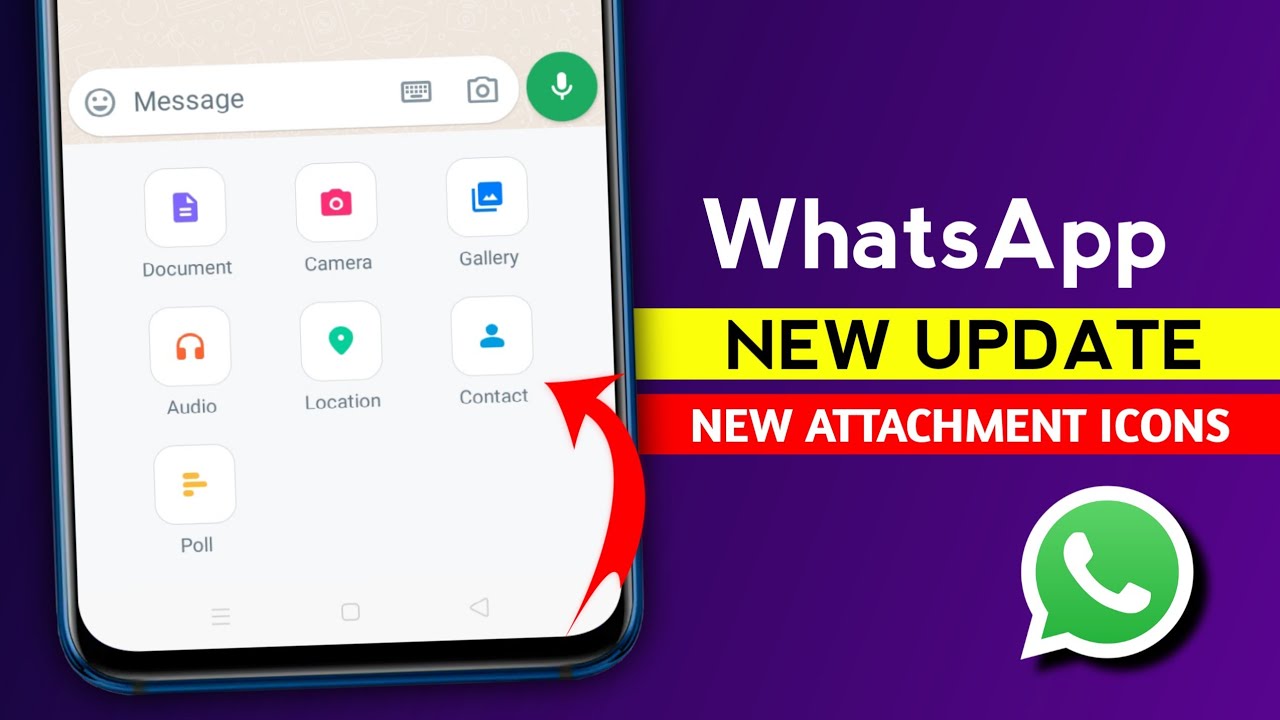 WhatsApp new attachment menu icons || WhatsApp new update || WhatsApp ...