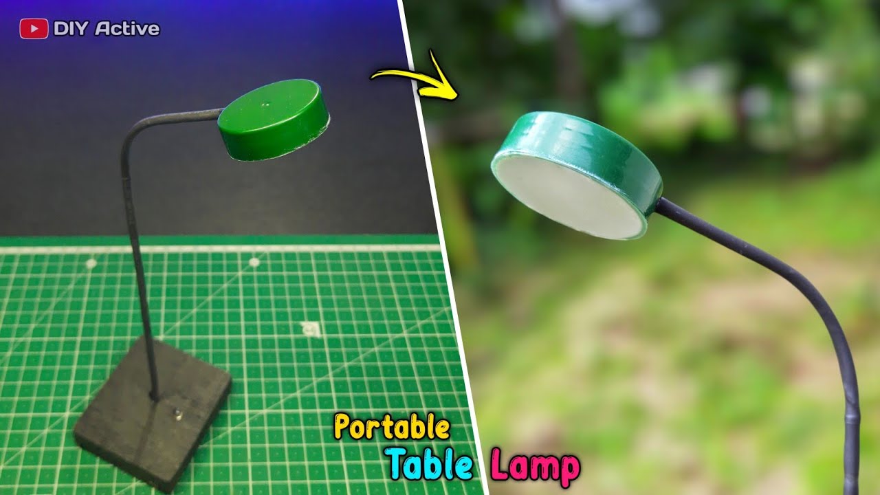 Table Lamp 🤩 ।। how to make portable table lamp ।। diy rechargeable ...