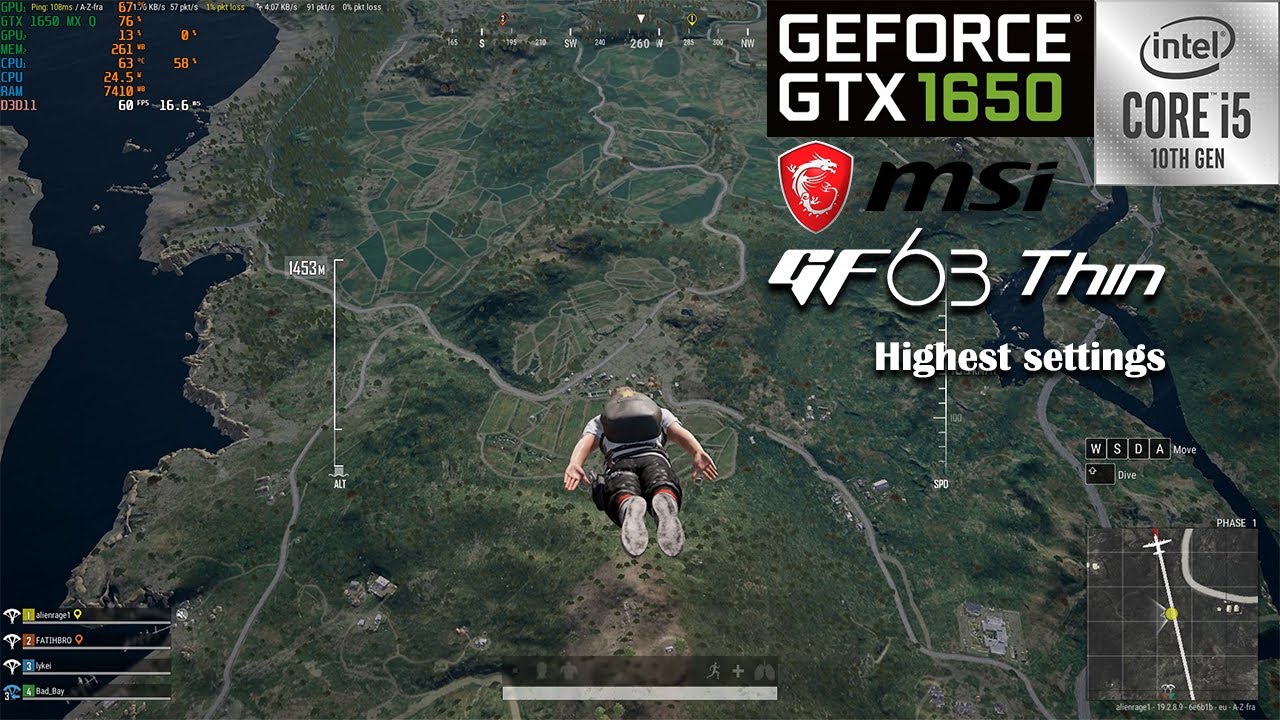 GTX 1650 - PUBG PC Ultra Graphics Gameplay - MSI GF63 Thin - Intel I5 ...
