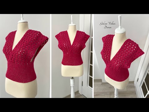 YAZLIK ŞAHANE BLUZ TASARLADIM 🤩 MUTLAKA DENEMELİSİNİZ - Tığ İşi Kolay Örgü Bluz-Süveter Yapımı