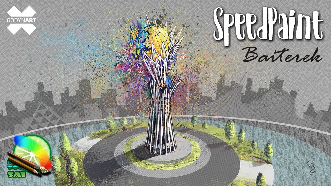 Drawing Baiterek Tower of Astana - YouTube