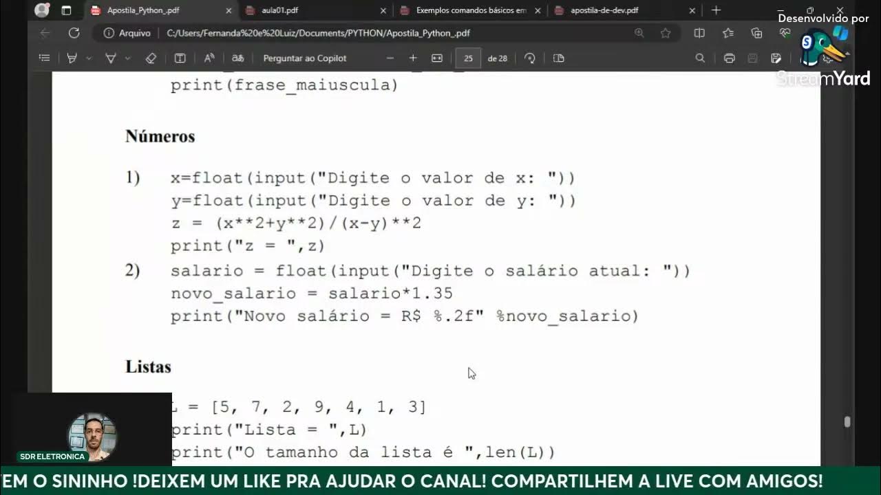 APOSTILA PYTHON P10 #434 - YouTube