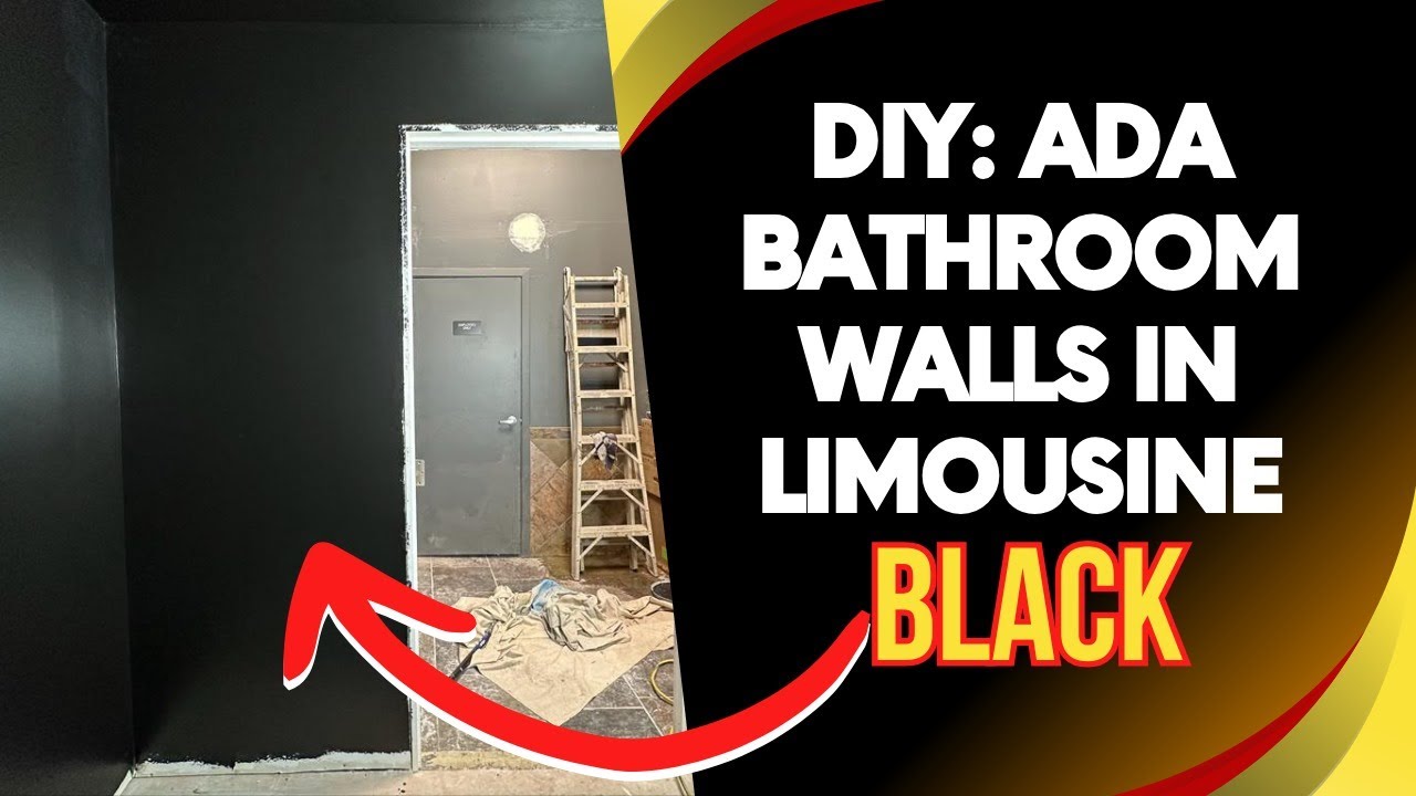 How To Paint An ADA Bathroom Walls In Limousine Leather Black Color ...