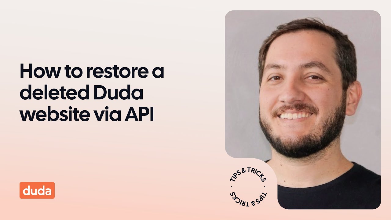 How to restore a deleted Duda website via API - YouTube
