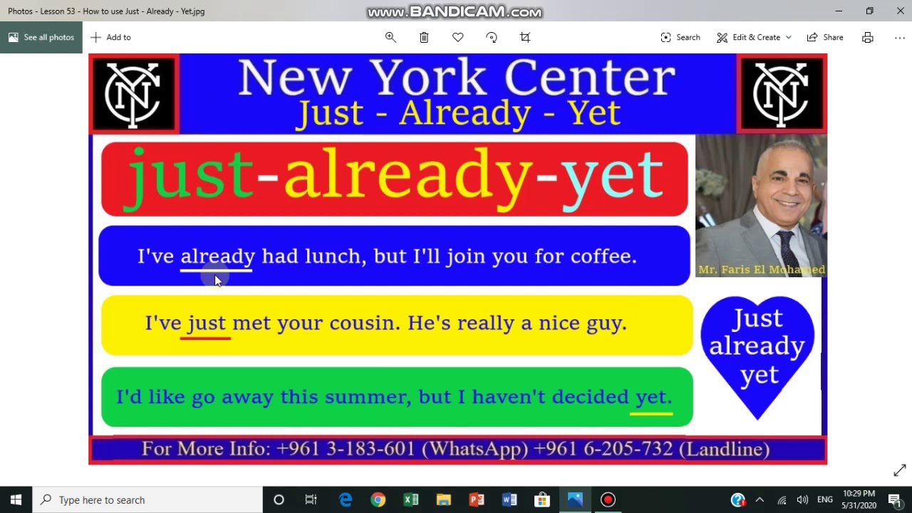 Video # 53 - How to use "Just - Already & Yet". - YouTube