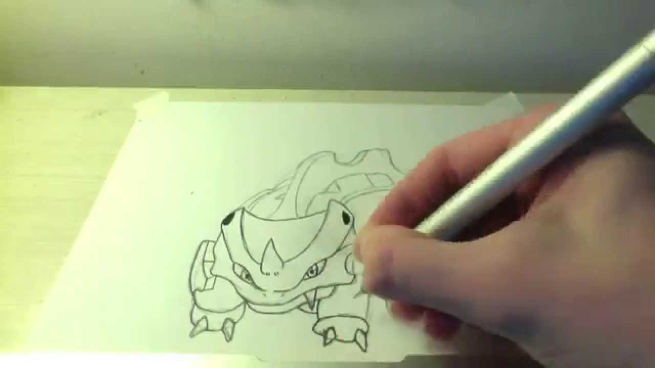 Drawing all the Pokemon: Number 111 Rhyhorn - YouTube