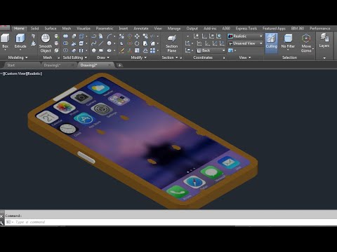 How to create iphone 11 pro max 3d drawing in autocad 2020 - YouTube