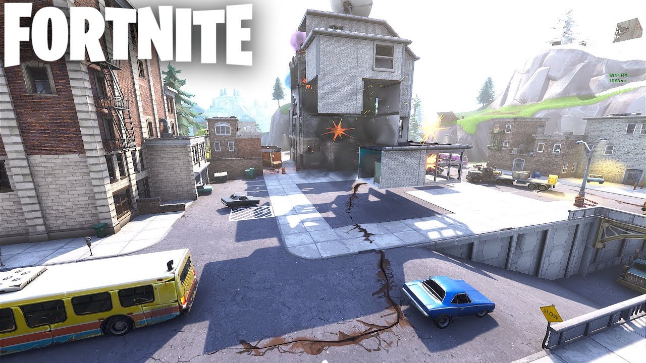 EARTHQUAKE IN TILTED TOWERS DESTROYED BUILDING! *FORTNITE* - YouTube