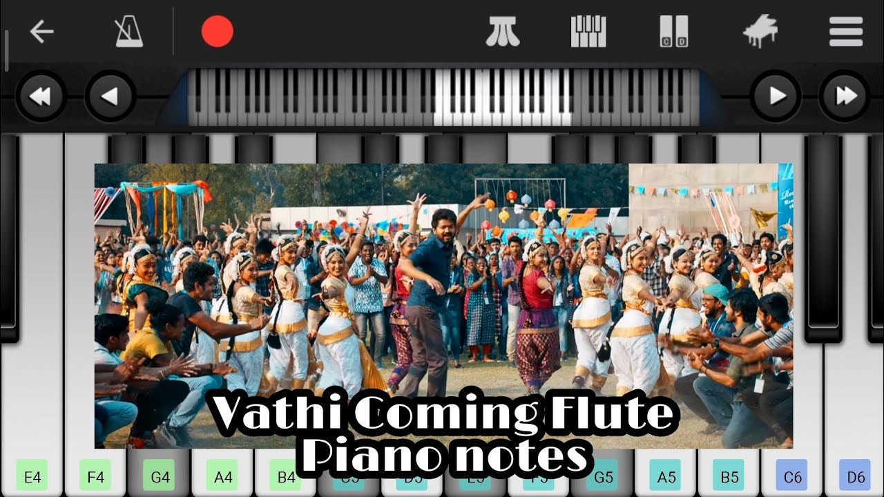#Master Vathi coming piano notes | Girls traditional dance music(flute ...