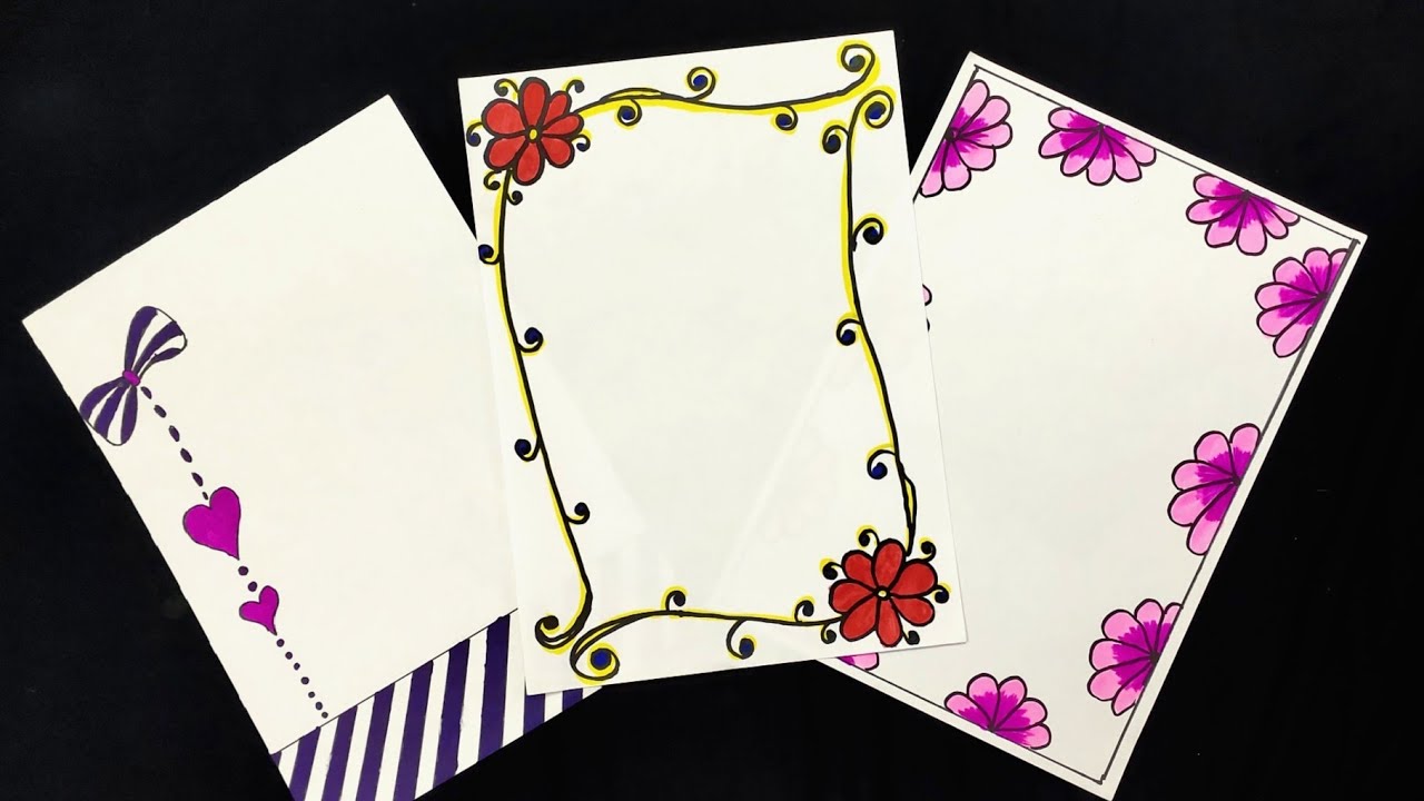 3 amazing border design for project | project work designs | project ...