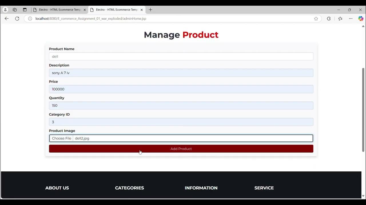 "Full-Featured JavaEE E-Commerce Web Application | JDBC Pooling & JSP | Admin & Customer ...