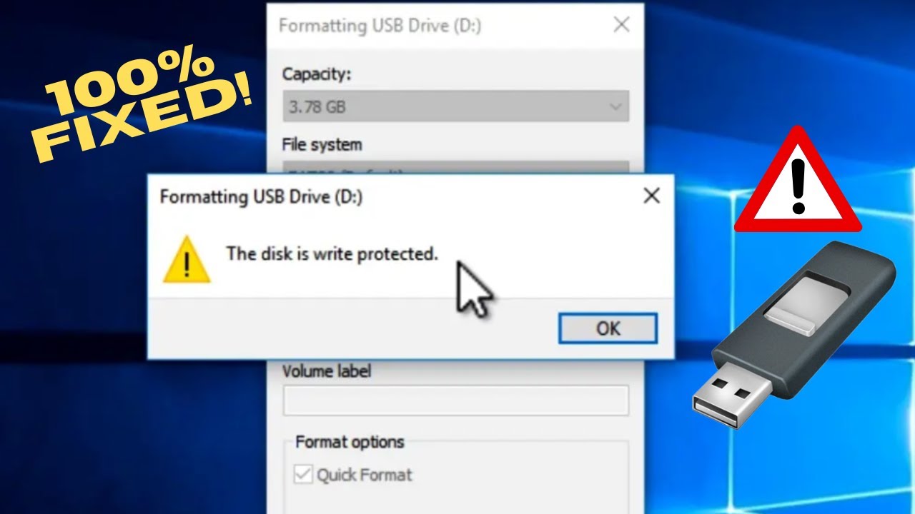 Format Write Protected Flash/USB Drive | How To Fix The disk write is ...