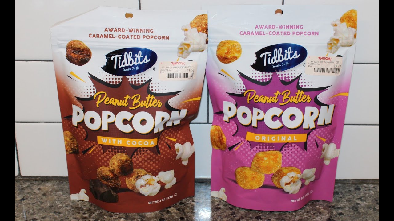 Tidbits Snacks To Go Peanut Butter Popcorn: with Cocoa & Original ...