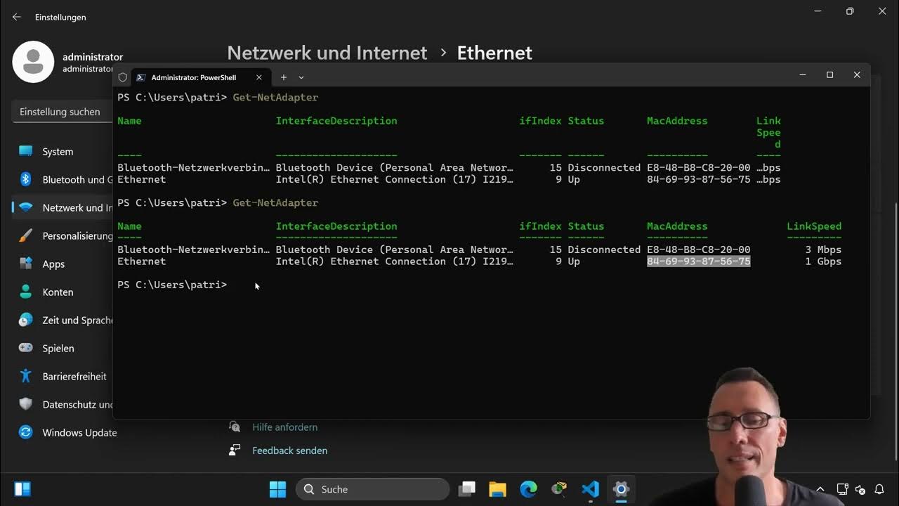 PowerShell: Netzwerkadapter abrufen mit Get-NetAdapter - YouTube