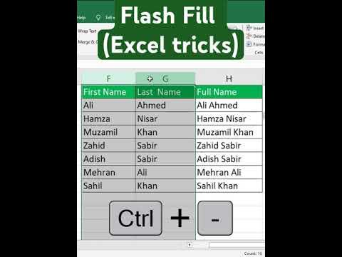 Flash fill trick in excel #excel #exceltips #exceltricks #exceltutorial #excelformula #msexcel ...