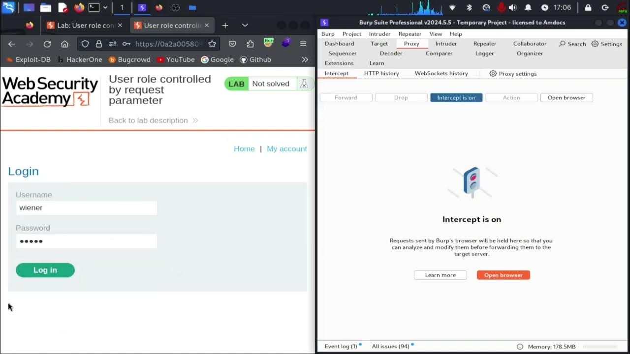 User Role Controlled By Request Parameter | Web Security Academy | PortSwigger Labs | Owasp ...