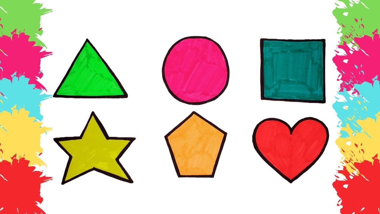 💙🧡⭐🟦🟢🔷🔺HOW TO DRAW SHAPES + COLORING 🔵🧡FUNNY KIDS DRAWING🧡🔵 DESSINER ...