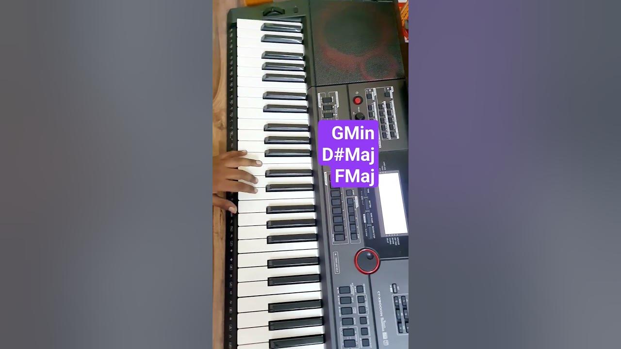 Piano keyboard chords G Minor, D# Major, F Major - YouTube