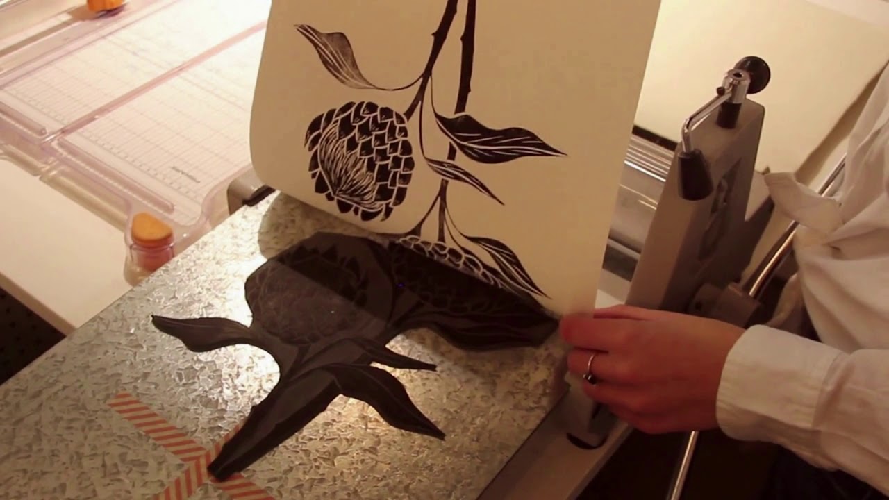Linocut Printmaking Process - YouTube