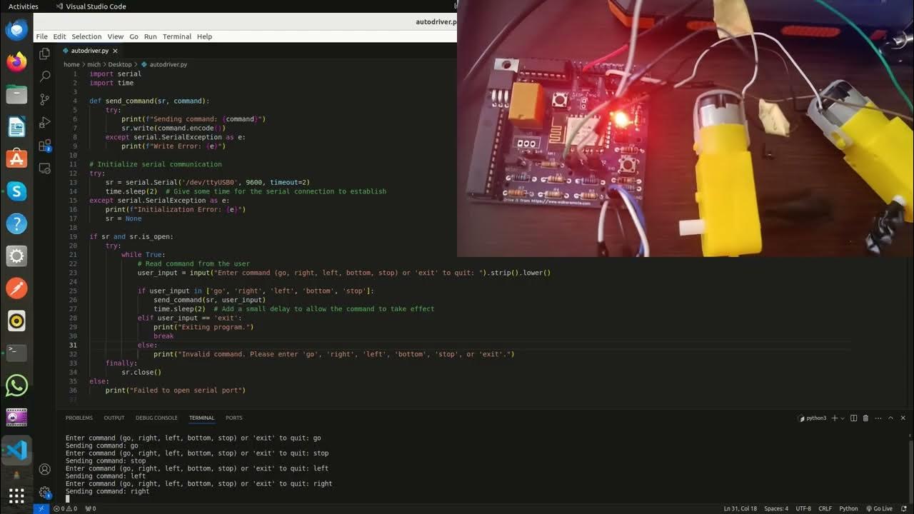 walkeremoteboard-rev3 connected via USB with a python script. - YouTube