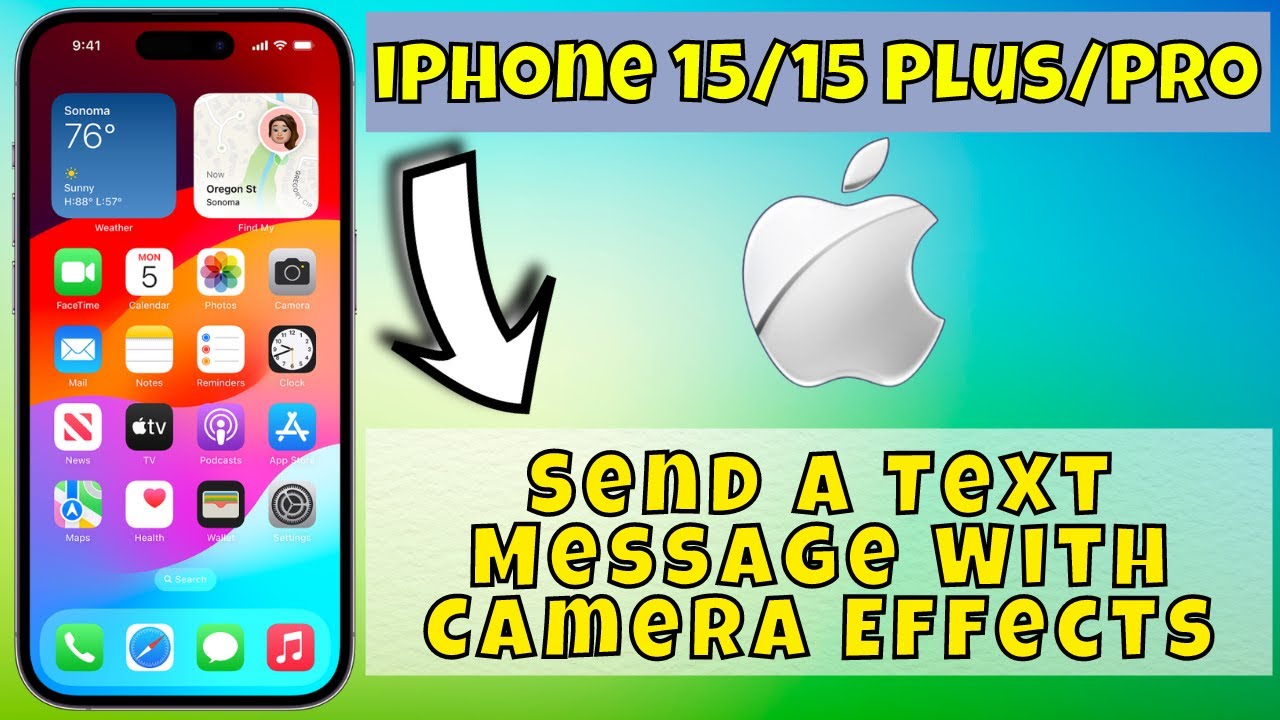 iPhone 15/Pro/Plus Send A Text Message With Camera Effects - YouTube