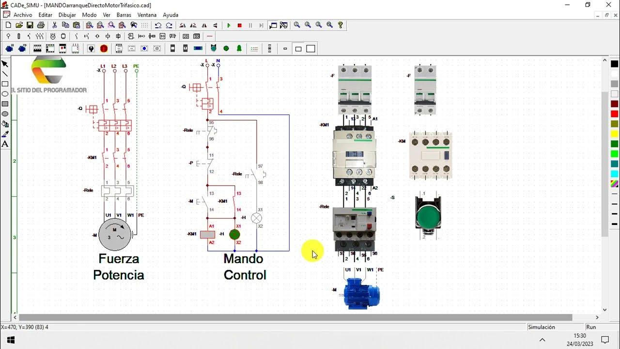 Circuito de Mando y Fuerza - Arranque y control de motores - YouTube
