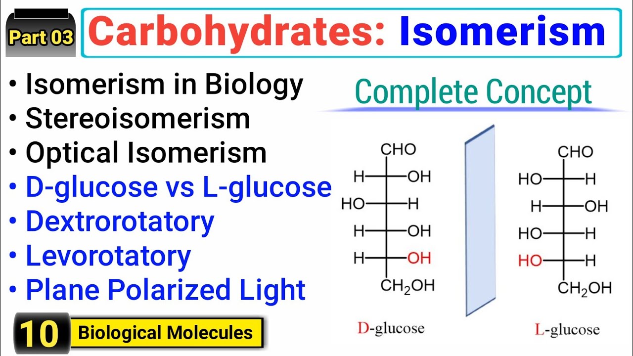 Isomerism in Biology | D-glucose vs L-glucose | Sterioisomerism ...