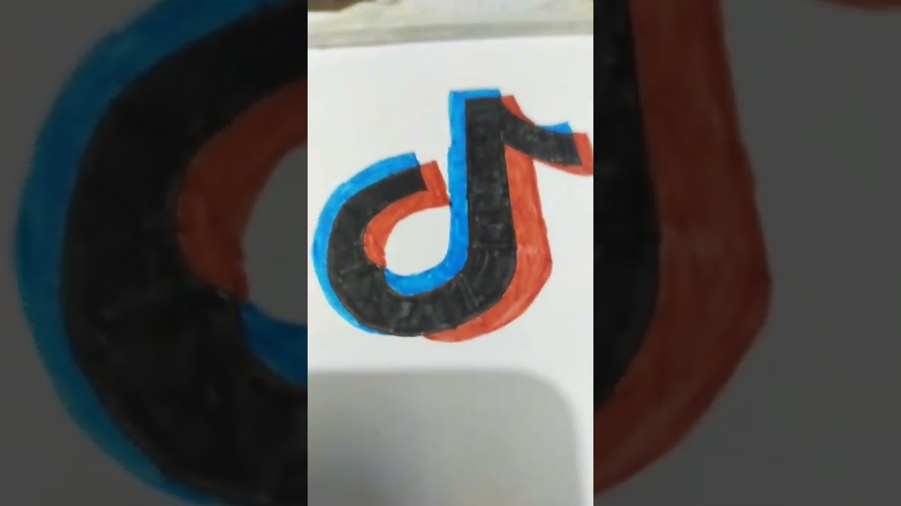 TIK TOK logo drawing....Tricky short ️🔥 - YouTube